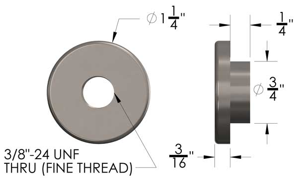Threaded Weld Washer 3/8"-24 6 Pack – Barnes 4WD