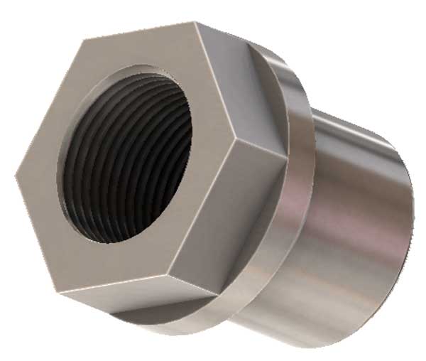 1 1/4-12 Hex Left Hand Thread Tube Insert for 1 1/2 Inch ID Tube ...