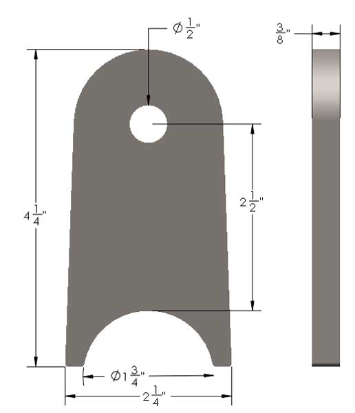 3/8 Thick 1-3/4 Tube Link Tab – Barnes 4WD